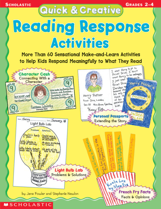 Quick & Creative Reading Response Activities by Jane FowlerStephanie ... Quick & Creative Reading Response Activities by Jane FowlerStephanie ...