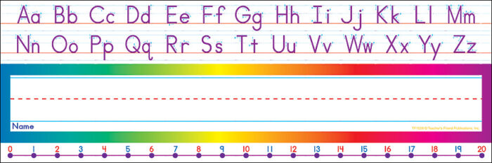 Alphabet-Number Line (Standard) Name Plates by