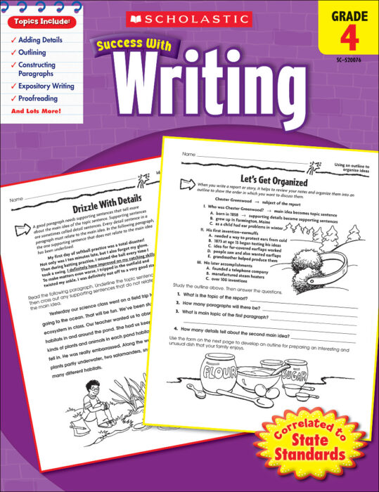Scholastic Success With Writing Grade 4 Workbook By