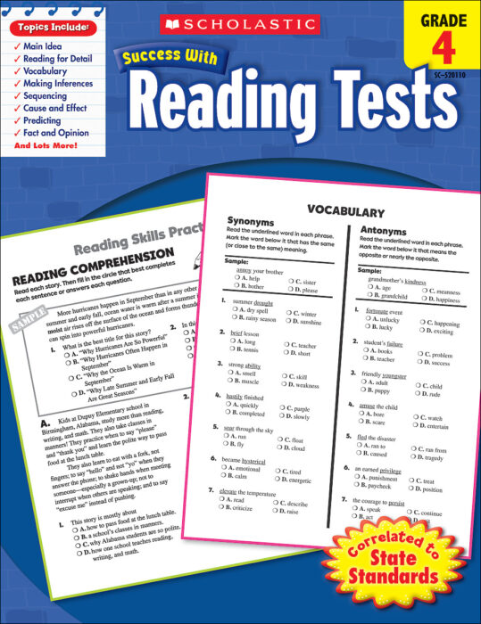 Scholastic Success With Reading Tests Grade 4 By Scholastic Scholastic