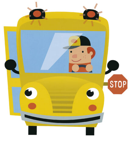 animated school bus driver