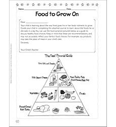 Food to Grow On (Nutrition): Science Homework Page by
