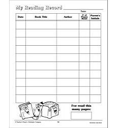 Reading Record Worksheet by