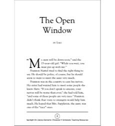 The Open Window, by Saki (Character): Spotlight On Literary Elements by