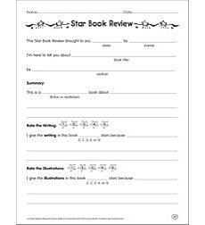 Star Book Review: Reading Response Graphic Organizer by