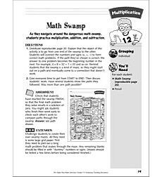 Math Swamp (multiplication maze): Multiplication Activity by