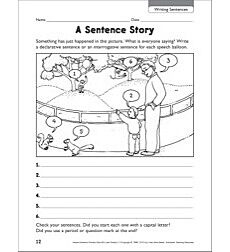 A Sentence Story (Writing Sentences): Grammar Practice Page by