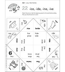 Long i (-ice, -ide, -ine, -ive): Fun-Flaps Word Families Manipulative by