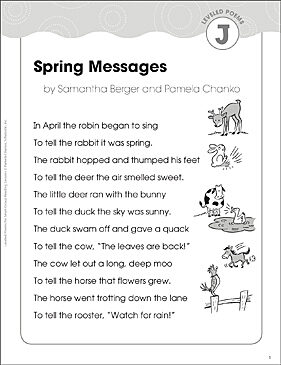 Spring Messages: Level J Poem by