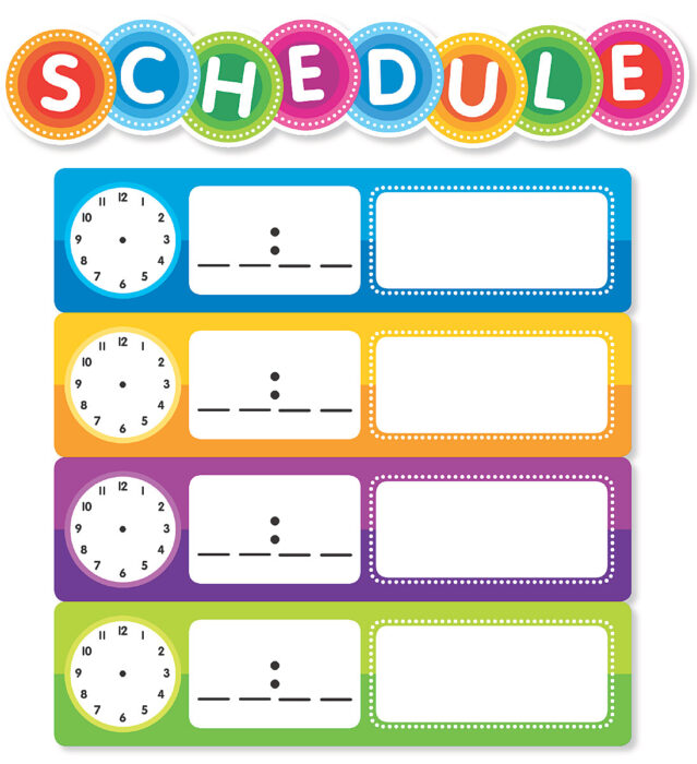Color Your Classroom: Schedule Mini Bulletin Board by