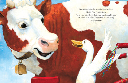 duck on a bike coloring pages