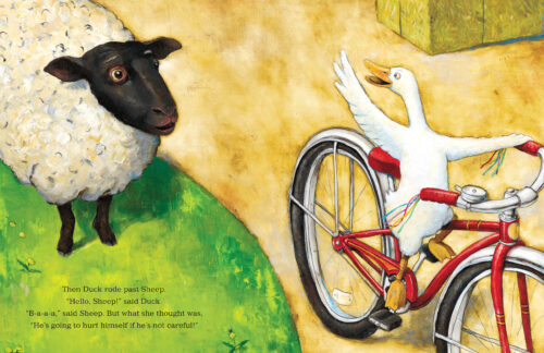 duck on a bike coloring pages