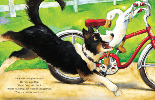 duck on a bike coloring pages