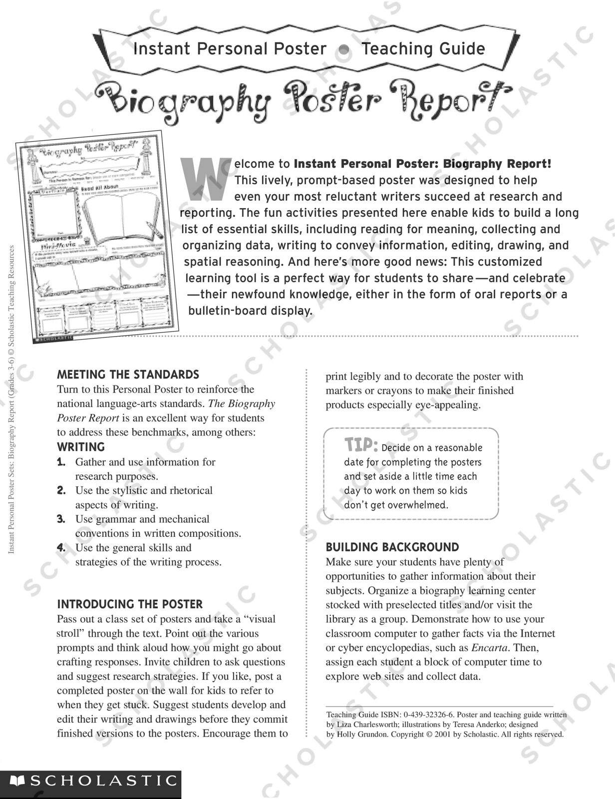 Biography Poster Report Scholastic