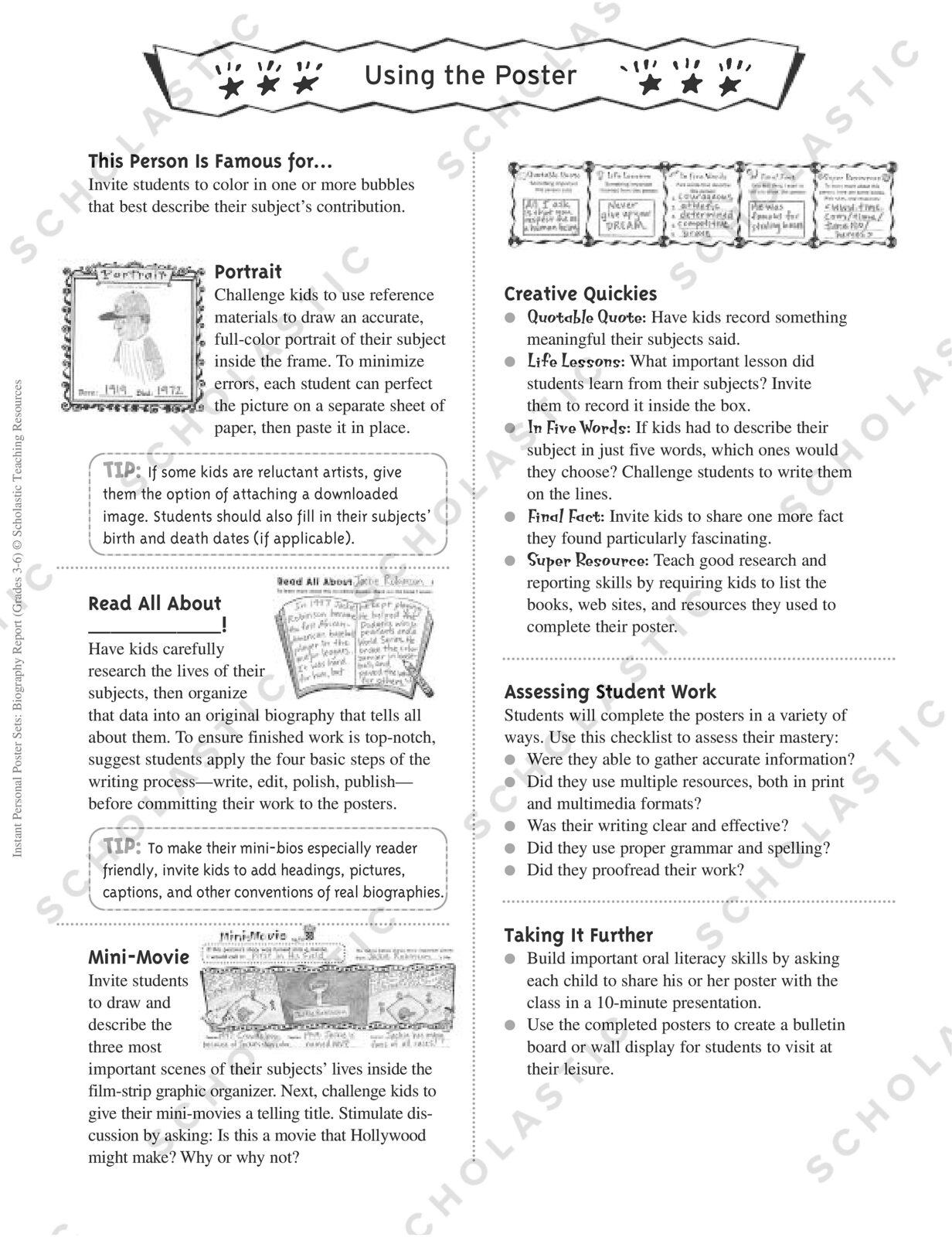 Biography Poster Report Scholastic