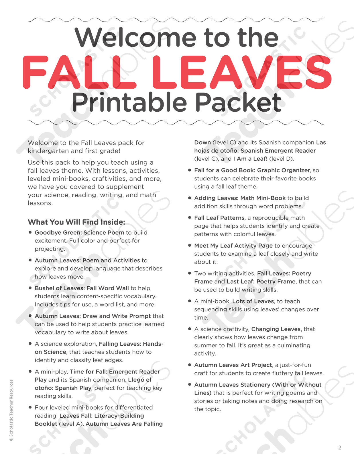 Scholastic Book Fall Leaves